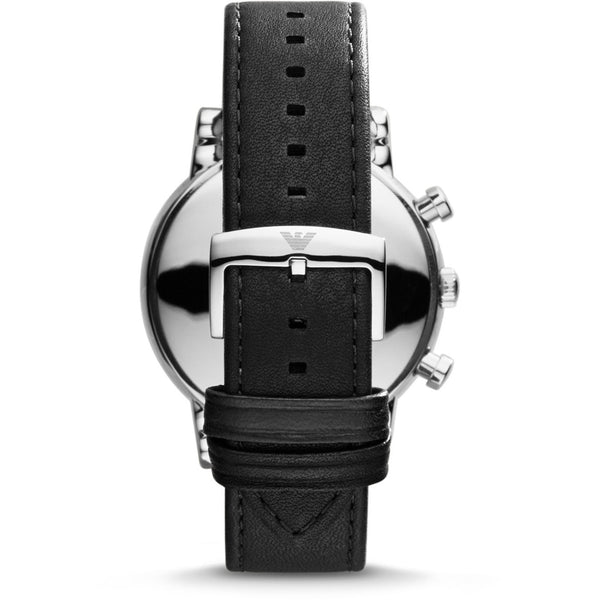 Emporio AR1807 Arman Black Leather Men's