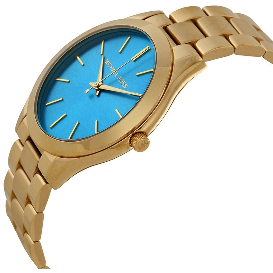 Michael Kors MK3265 Slim Runway Gold Blue Dial Women's Watch